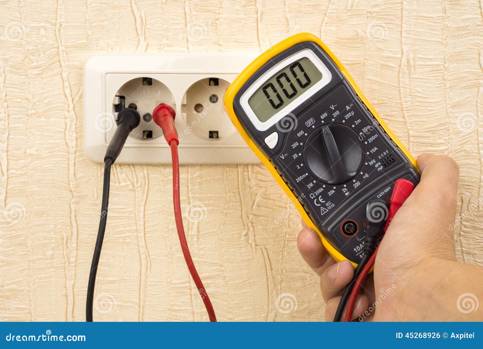 Metering Voltage with Digital Multimeter Stock Photo - Image of manual ...