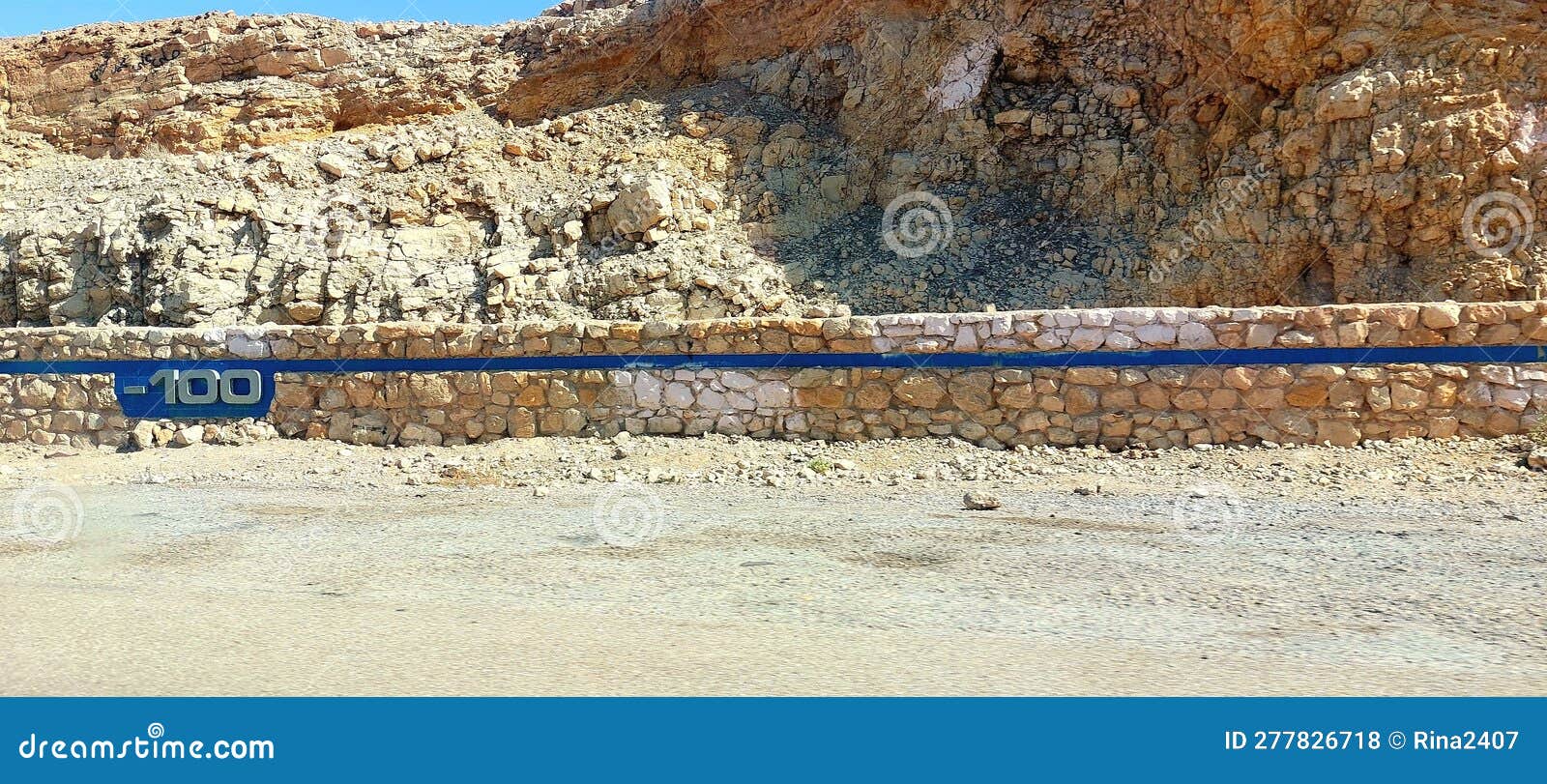 100 Meters Below Sea Level, Dead Sea Israel Stock Photo - Image of ...