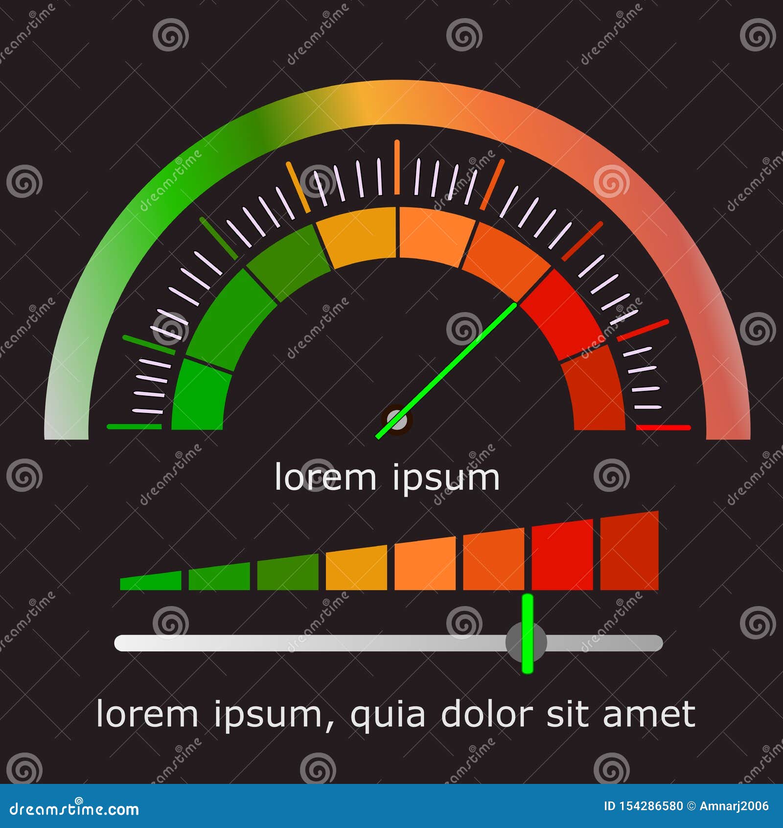 Meters Scale from Green To Red with Arrow Stock Illustration ...
