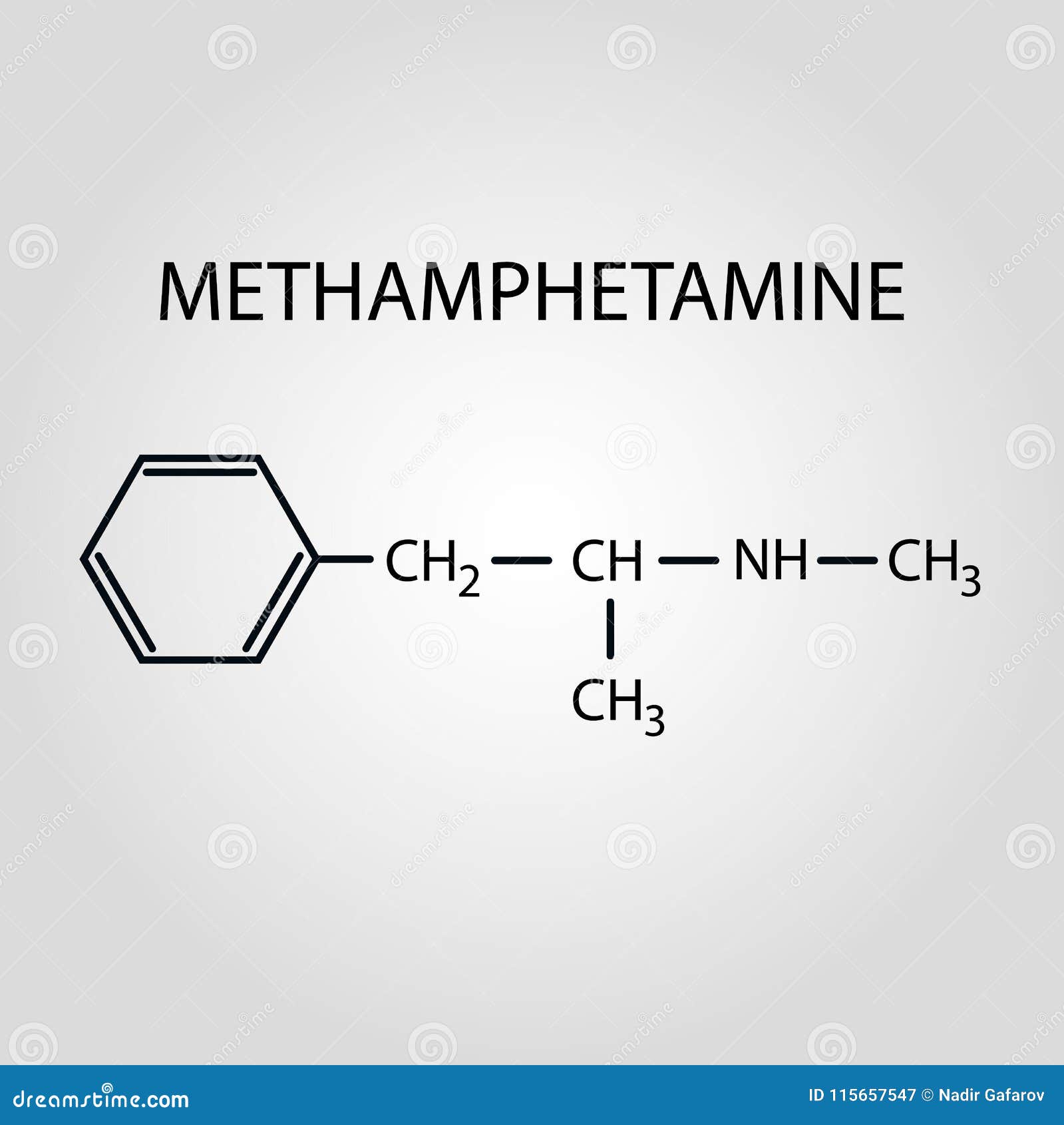 Methamphetamine. Icon, Chemical Formula, Molecular Structure. 3D ...