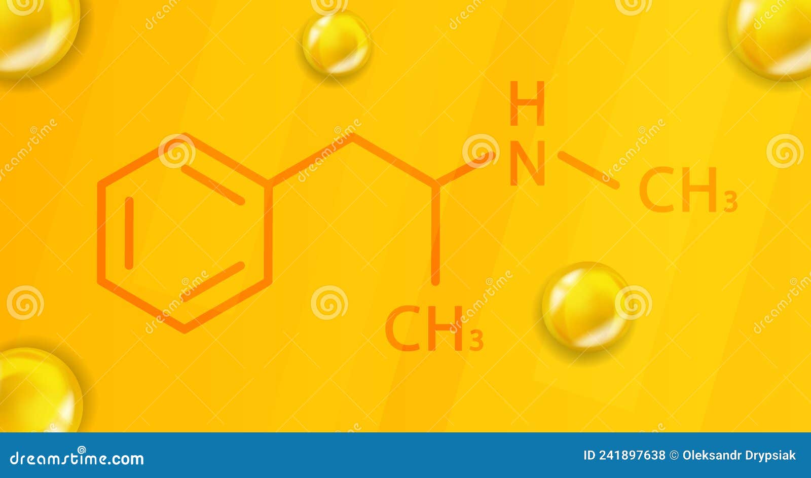 Methamphetamine Chemical Formula. Methamphetamine 3D Realistic Chemical ...