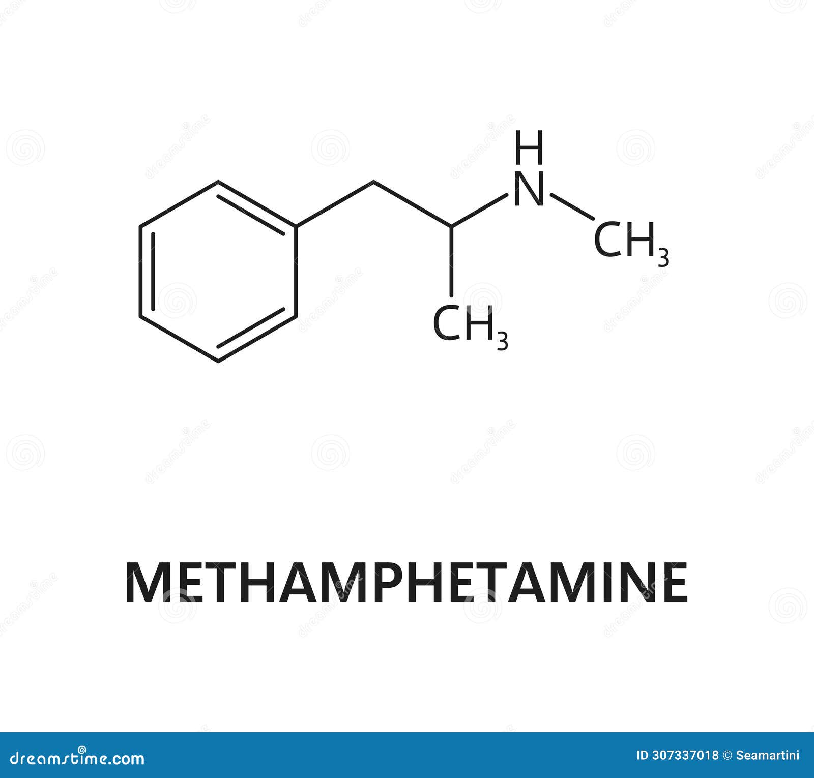 Methamphetamine Drug Molecule Formula Structure Stock Vector ...
