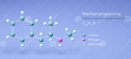Methamphetamine Molecule, Molecular Structures, Cns Stimulant, 3d Model ...