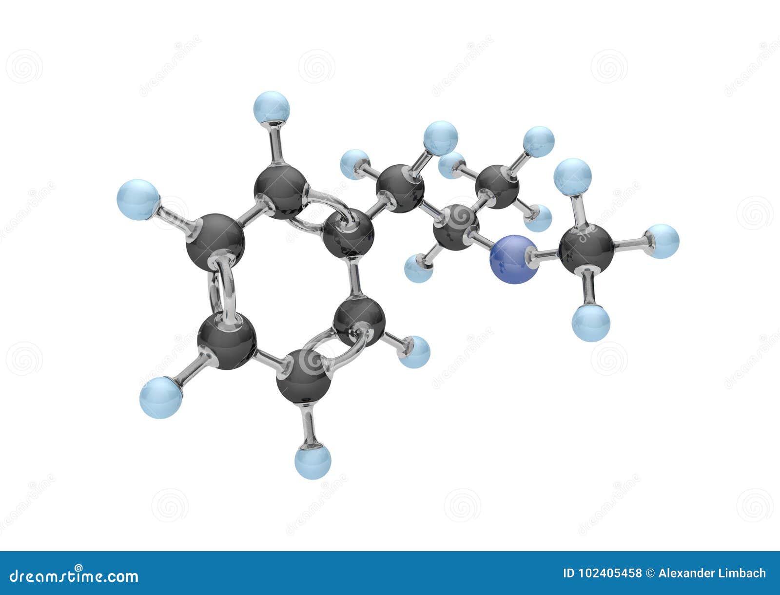 Methamphetamine Molecule, Molecular Structures, Cns Stimulant, 3d Model ...