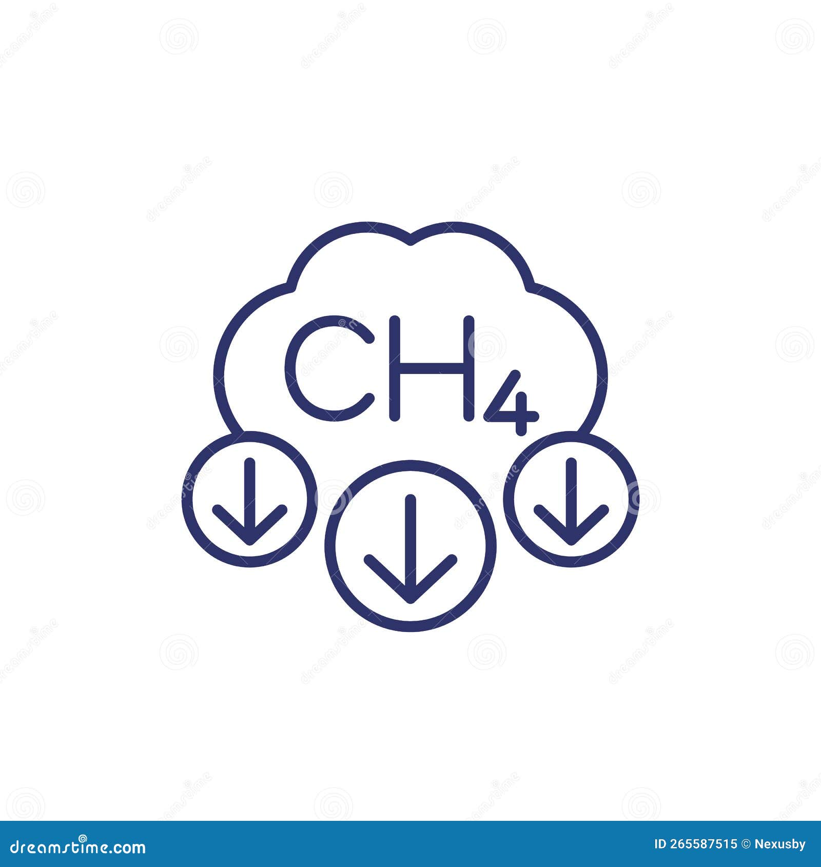 Methane, CH4 Emissions Reduction Line Icon Cartoon Vector ... Methane, CH4 Emissions Reduction Line Icon Cartoon Vector ...