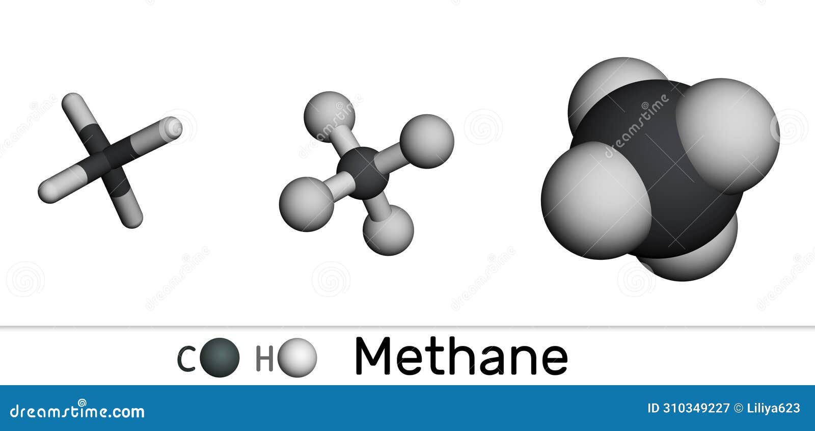 Methane Molecular Structure, 3d Model Molecule, Natural Gas, Structural ...