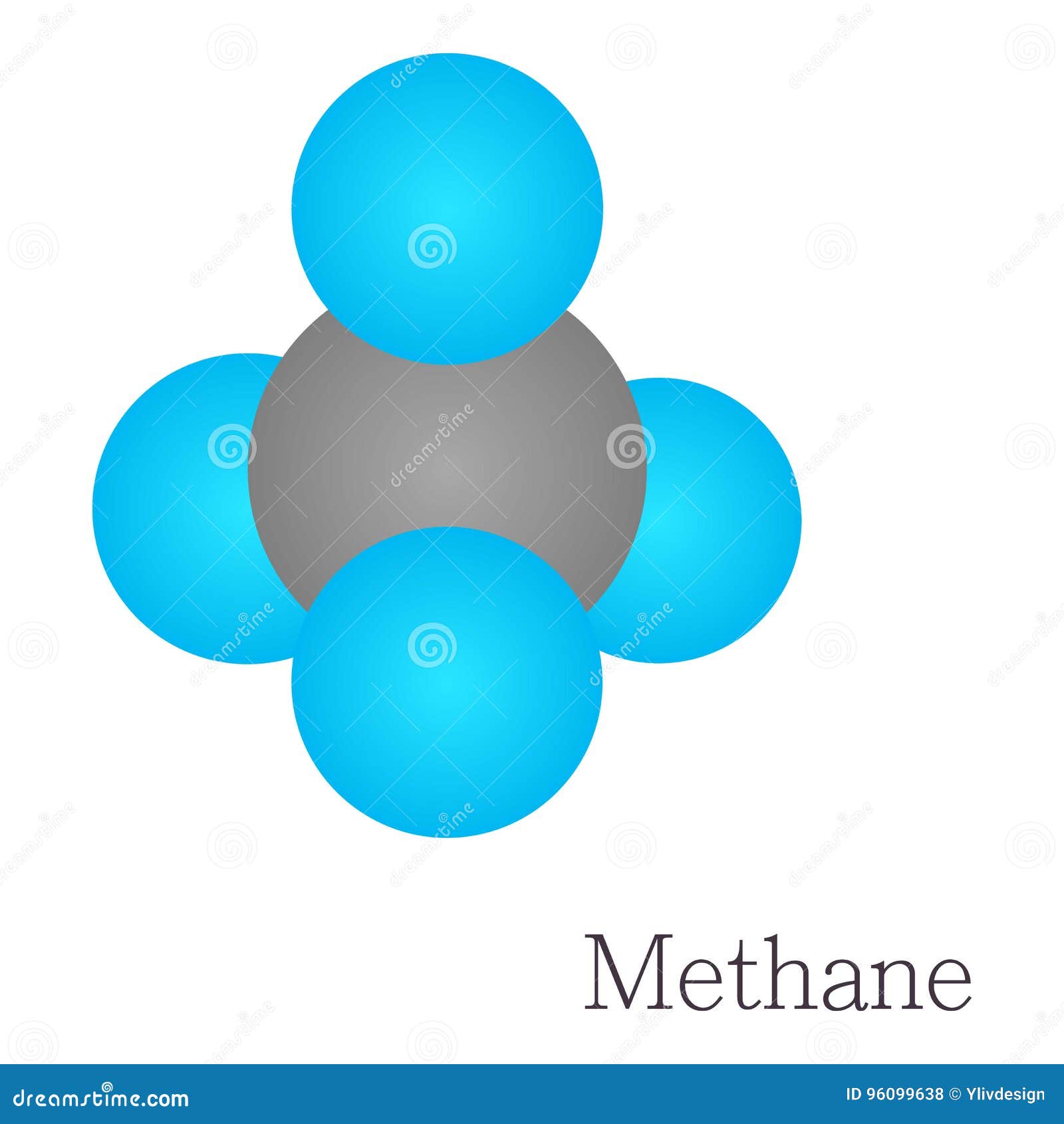 Methane 3D Molecule Chemical Science Stock Vector - Illustration of ...