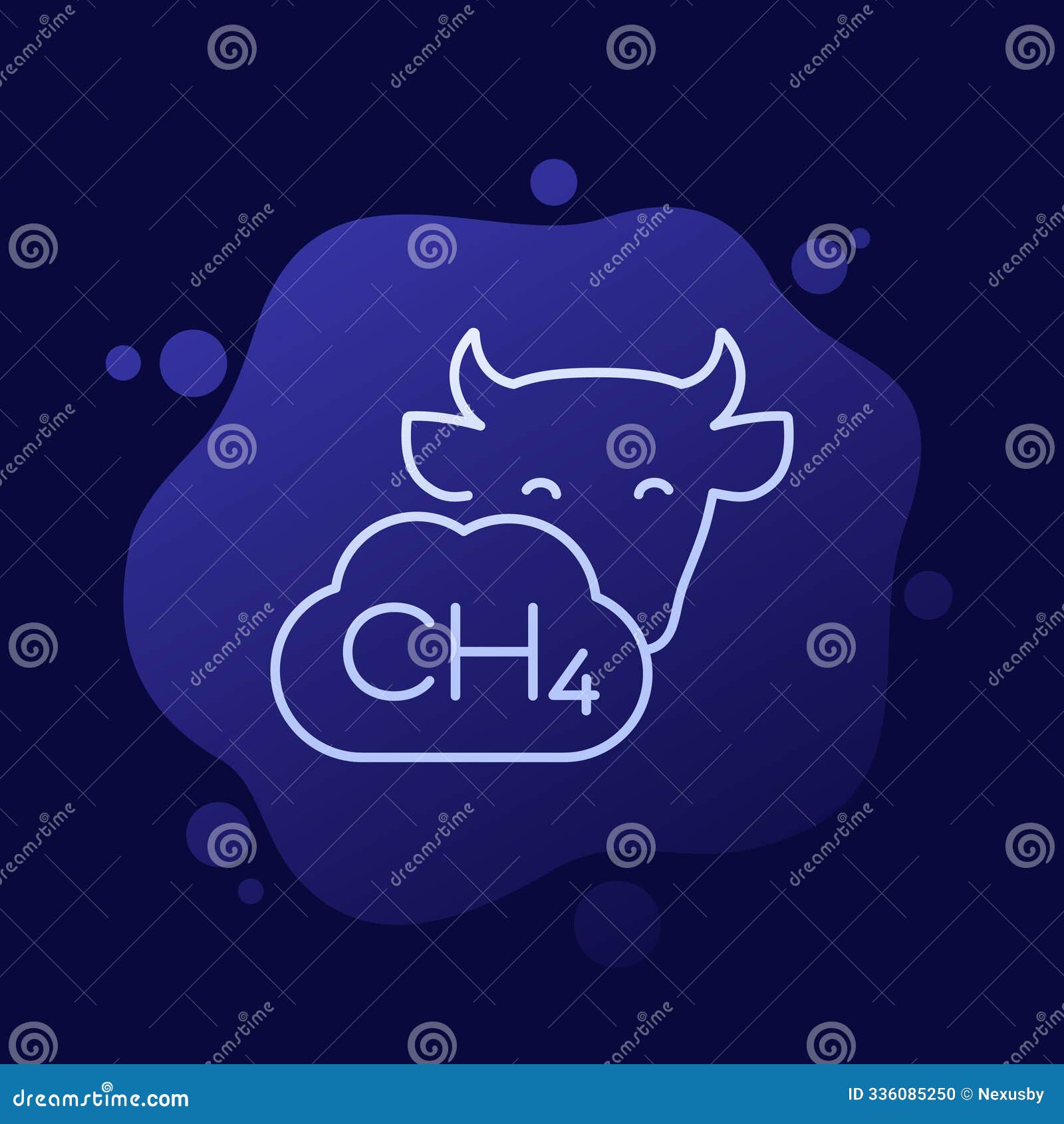 Methane Emissions from Cattle, Ch4 Gas Icon Stock Illustration ...