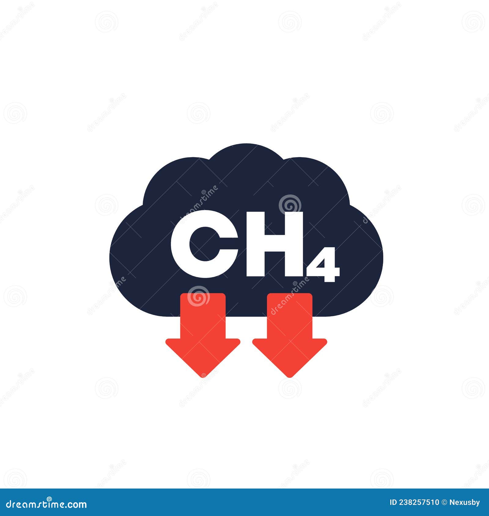 Methane Emissions, CH4 Gas Icon, Vector Art Stock Vector - Illustration ...