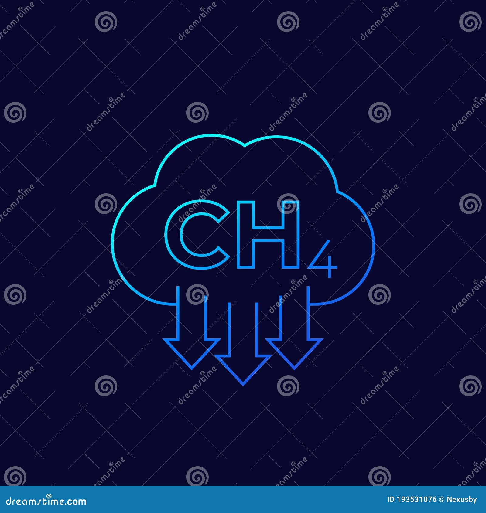 Methane Emissions, CH4 Vector Linear Icon Stock Photography ...