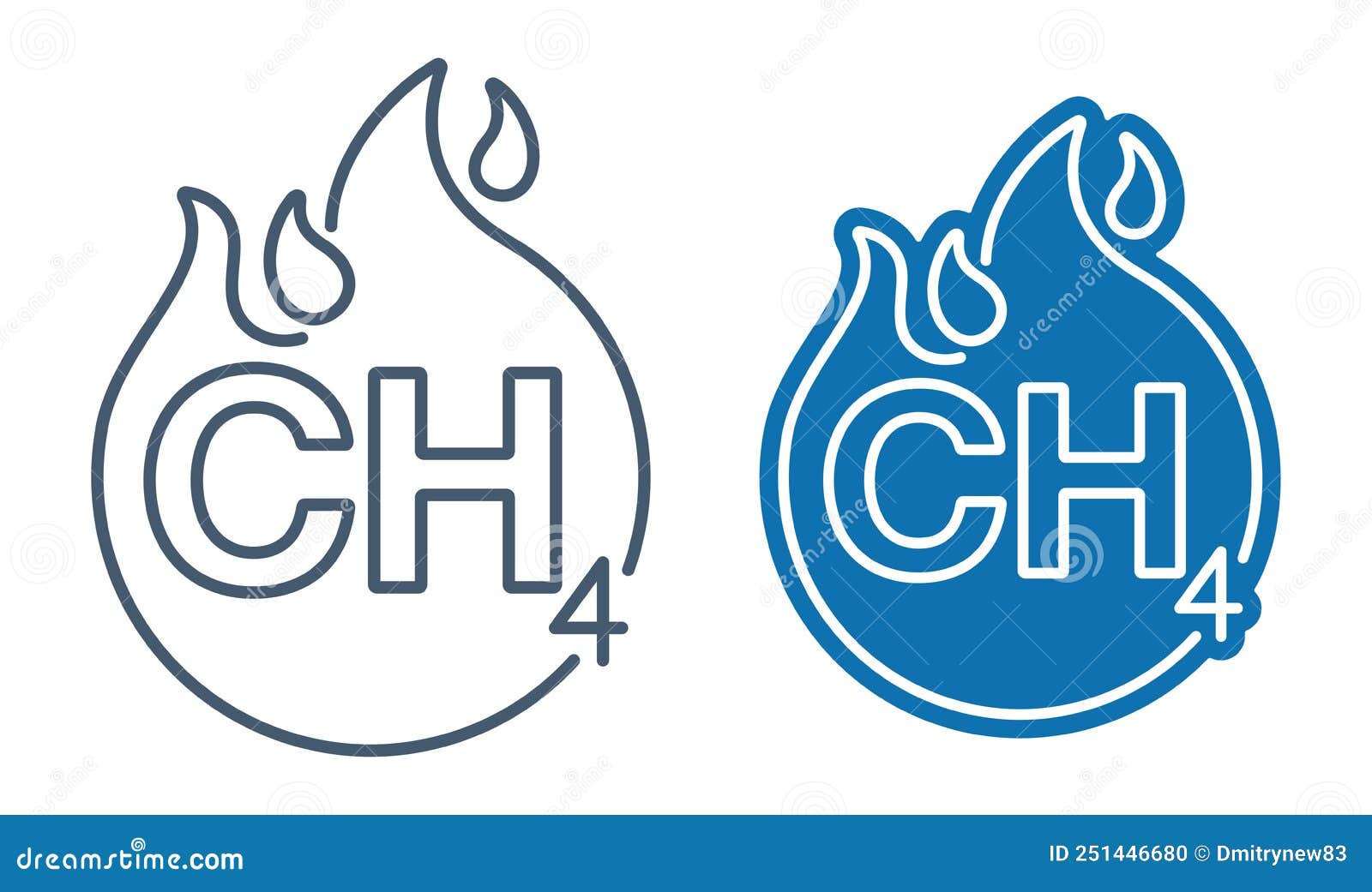 Methane Flat and Thin Icon - Natural Gas CH4 Stock Vector ...