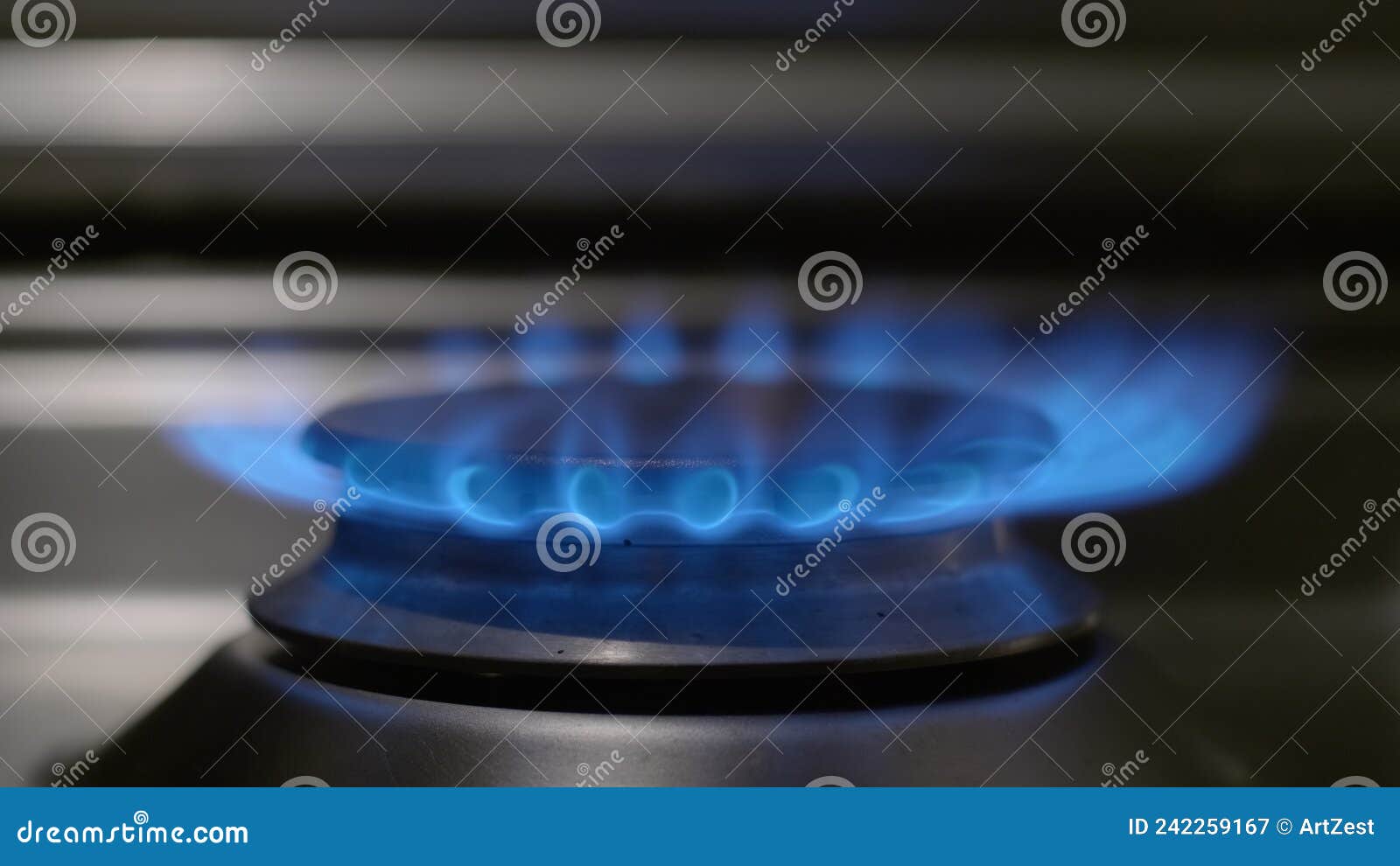 Methane Gas Fire Kitchen Close Up Stock Image - Image of fossil ...