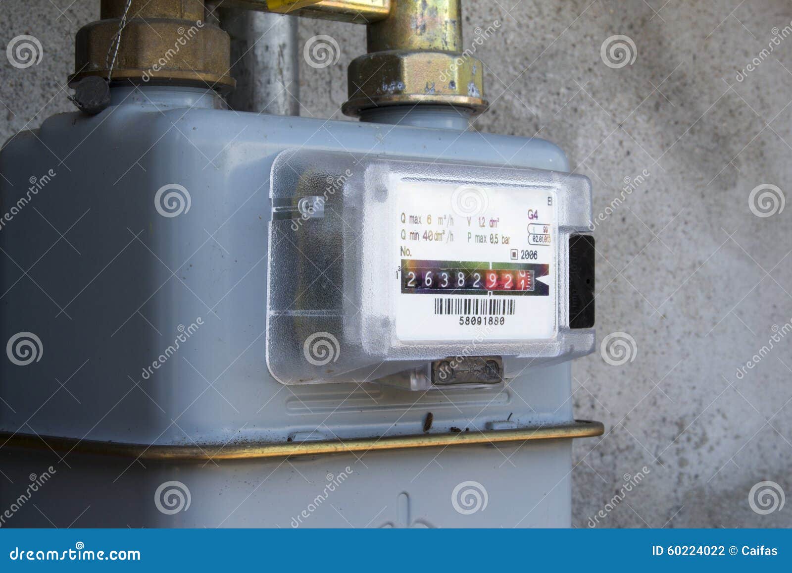 Methane gas meter stock photo. Image of valve, hydropower - 60224022