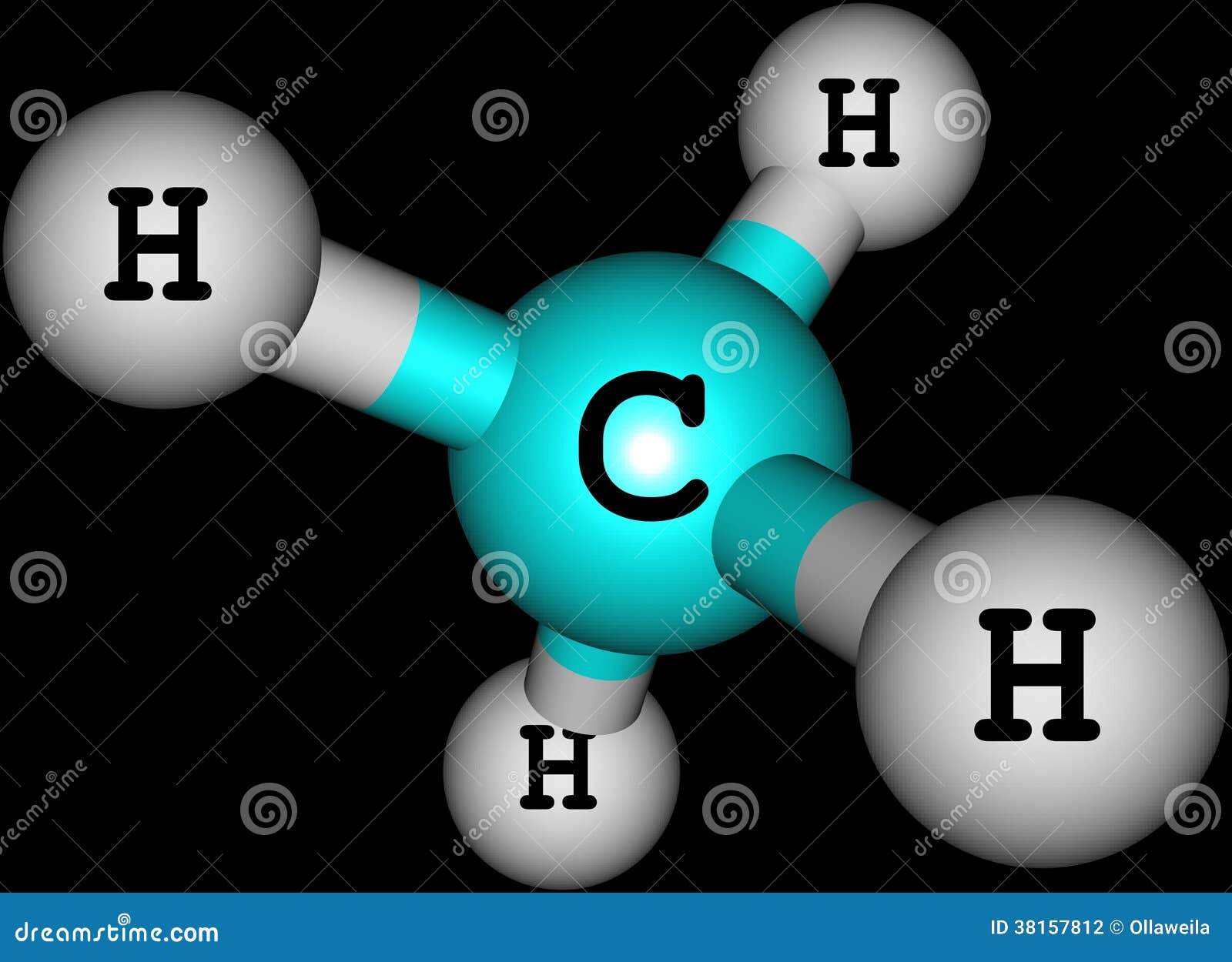 Methane Molecule Vector Illustration. 3D Design | CartoonDealer.com ...
