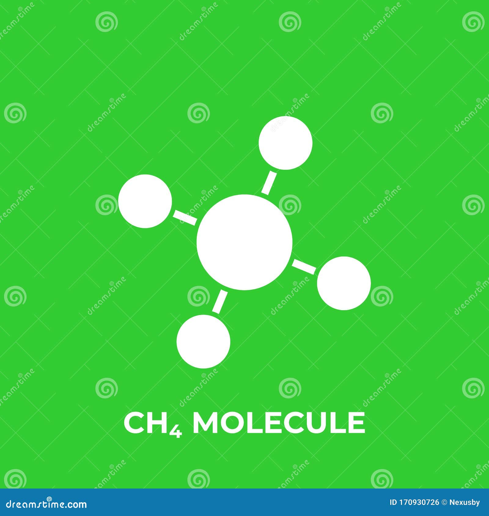 Methane Molecule, CH4 Vector Icon Stock Vector - Illustration of alkane ...