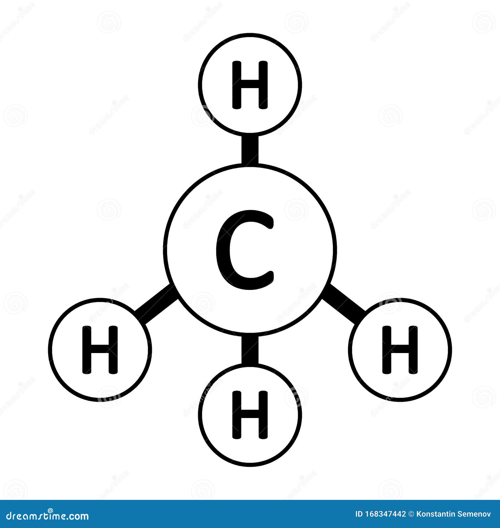 Methane 3D Icon - Natural Gas With Formula CH4 Vector Illustration ...