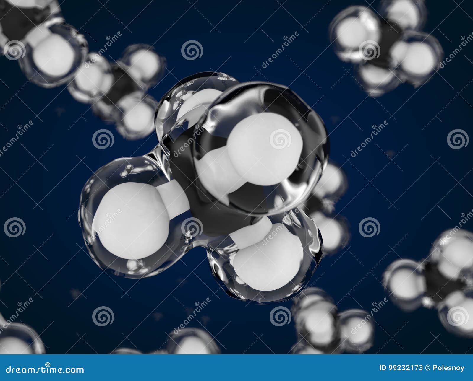 Methane Molecule Image. 3D stock illustration. Illustration of organic ...