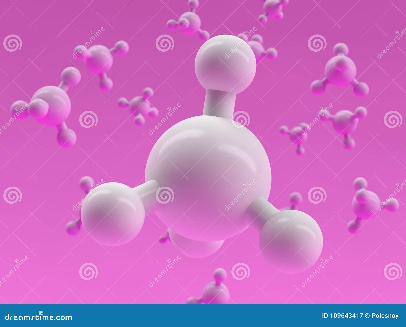 Methane Molecules Background. 3D Rendering Stock Illustration ...