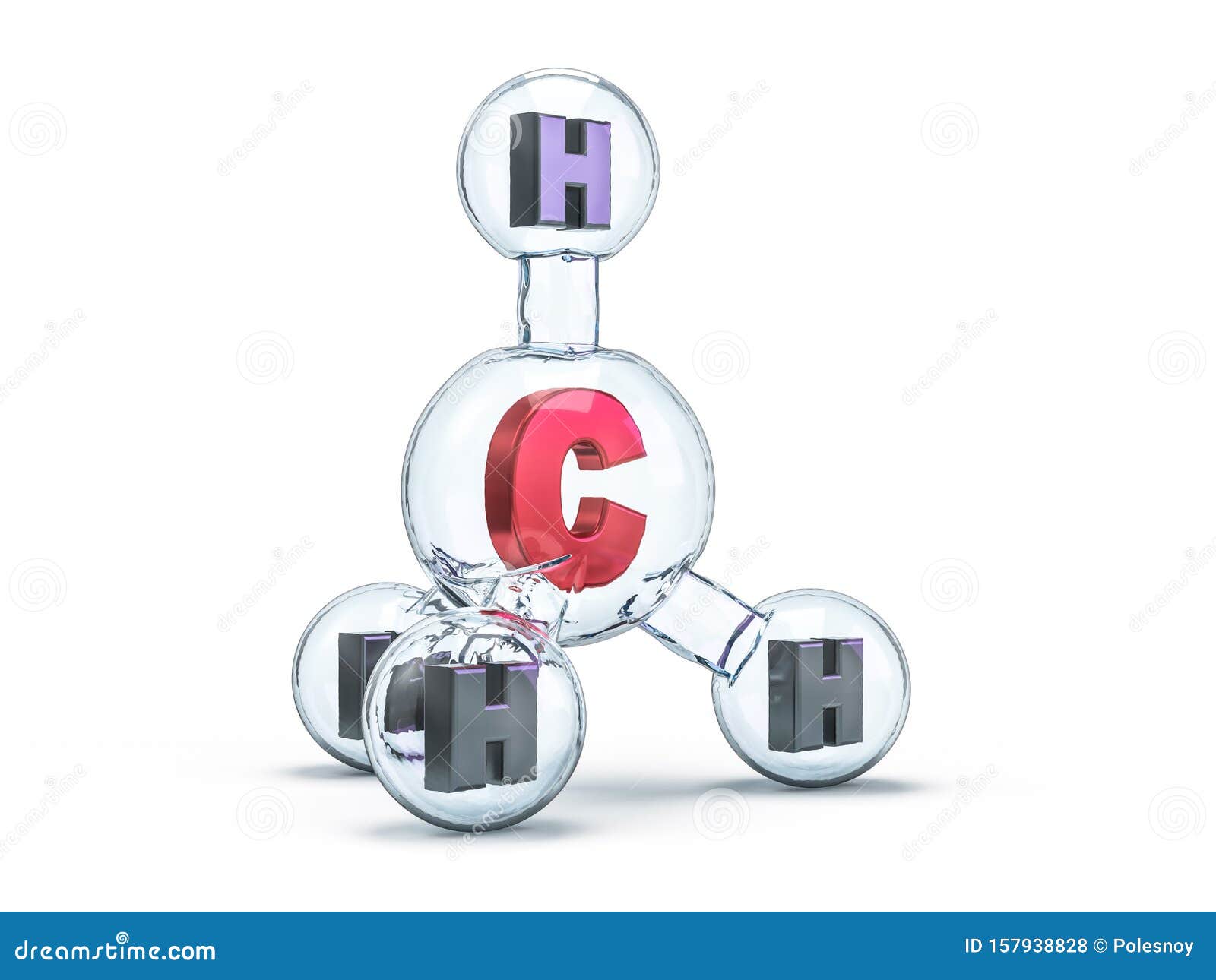 Methane Molecules Background. 3D Rendering Stock Illustration ...