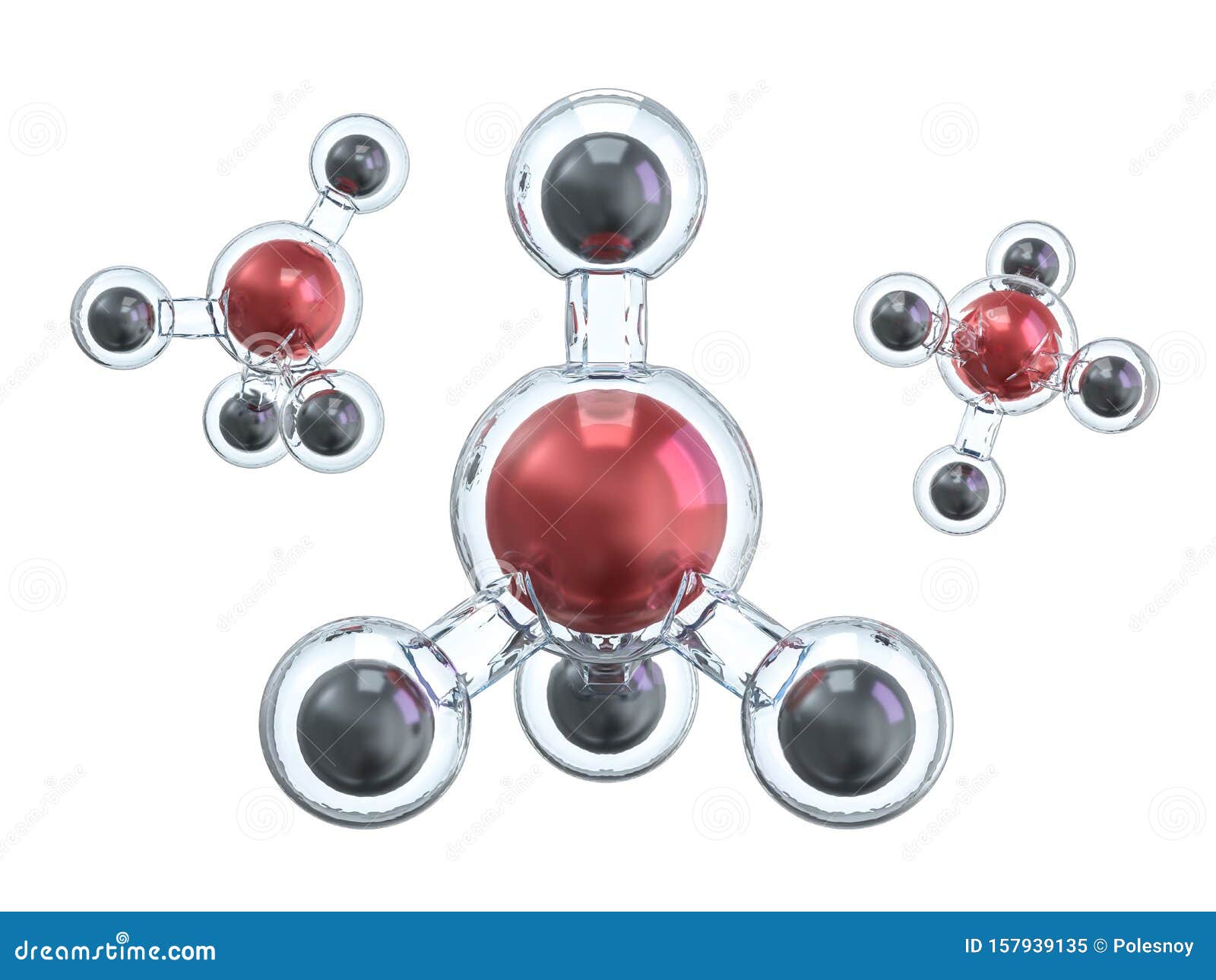 Methane Molecules Background. 3D Rendering Stock Illustration ...