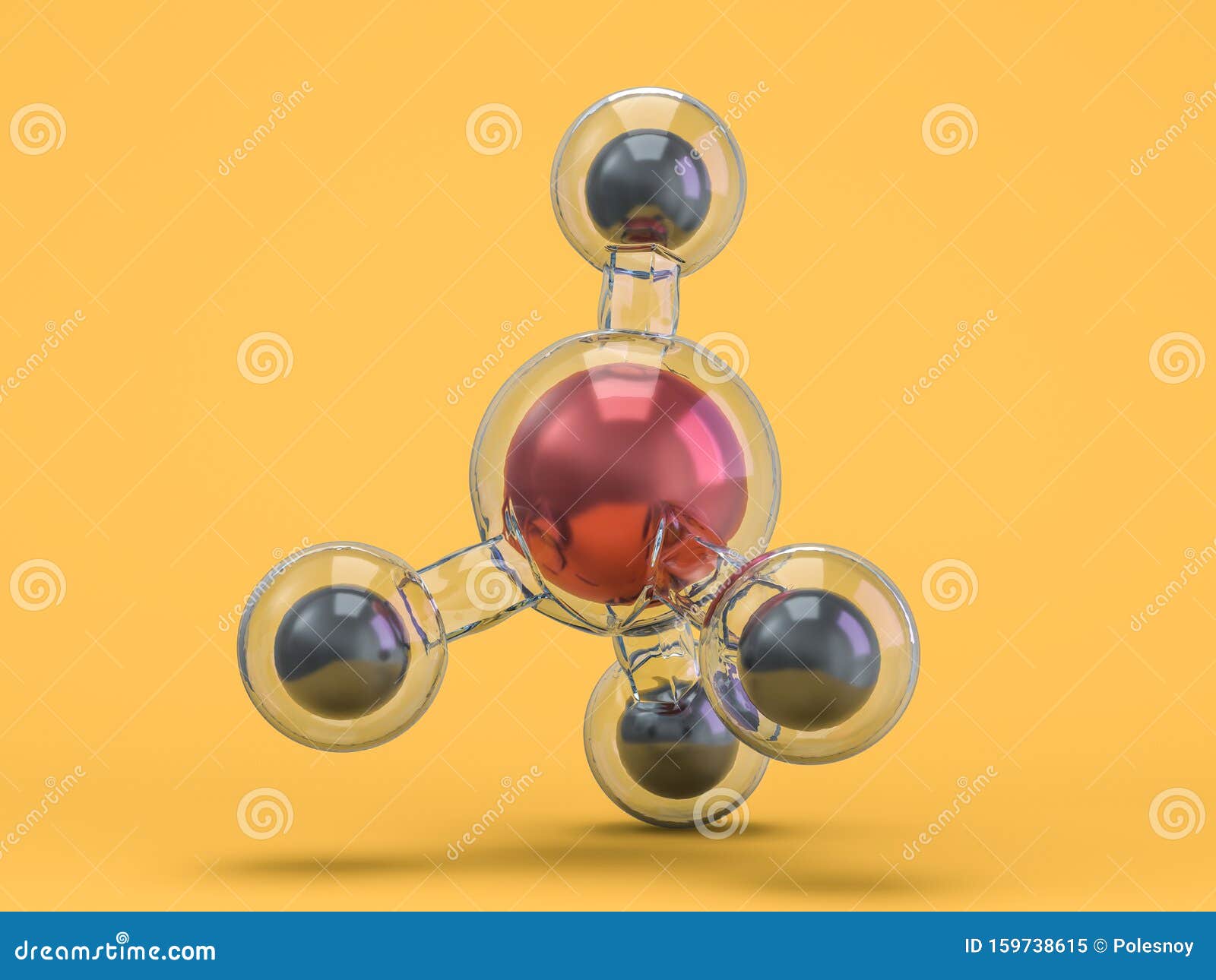 Methane Molecules Background. 3D Rendering Stock Illustration ...