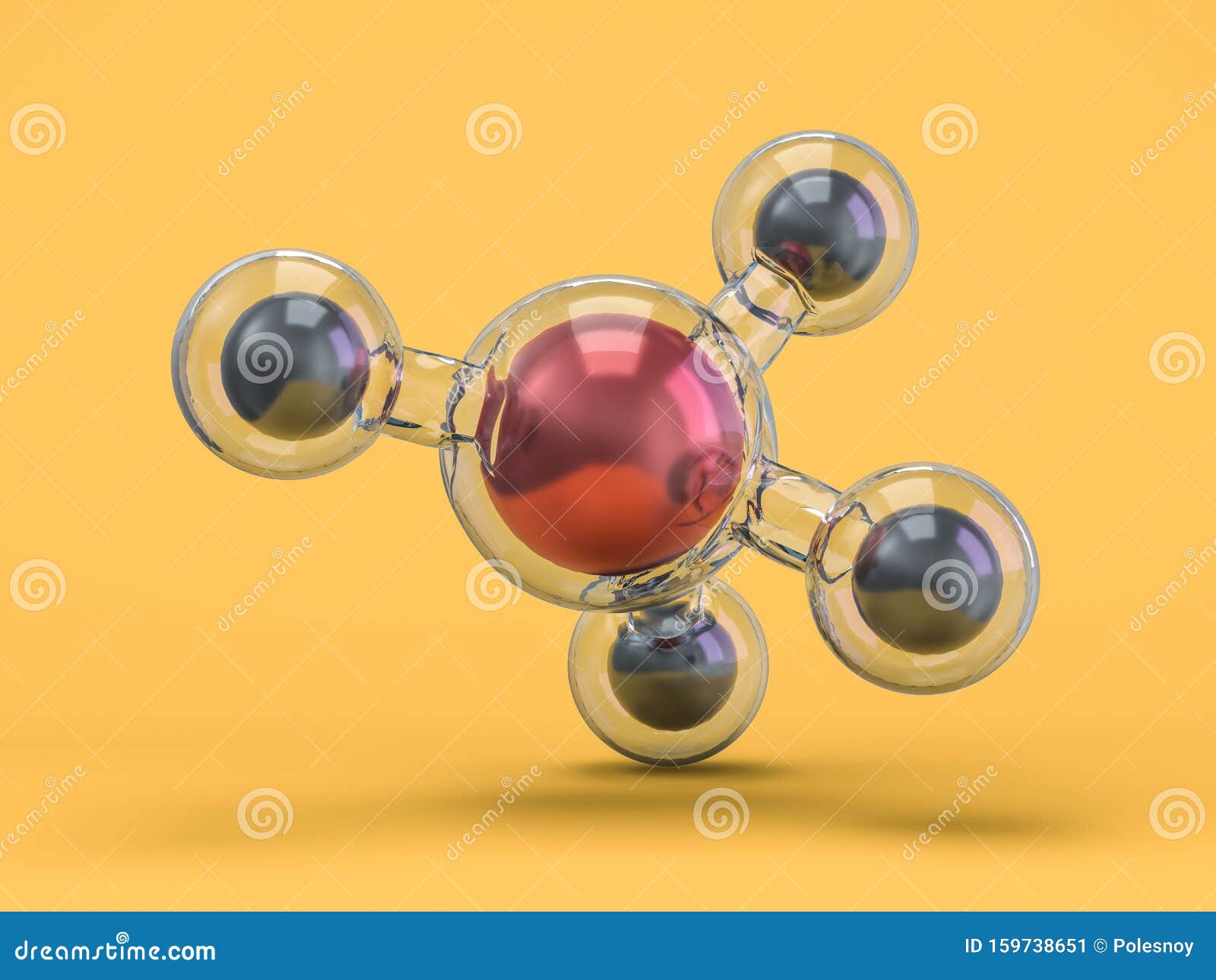Methane Molecules Background. 3D Rendering Stock Illustration ...