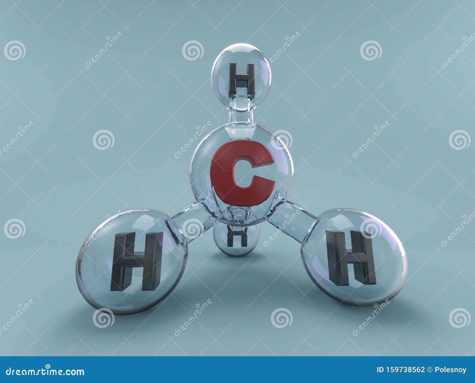 Methane Molecules Background. 3D Rendering Stock Illustration ...