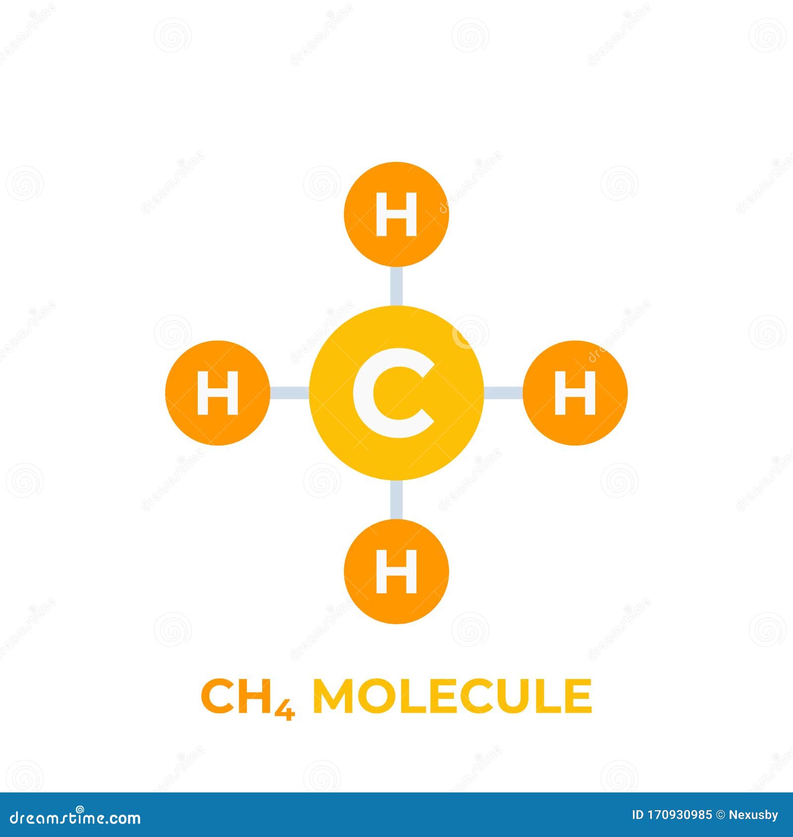 Methane Molecule Vector Icon Stock Vector - Illustration of chemical ...