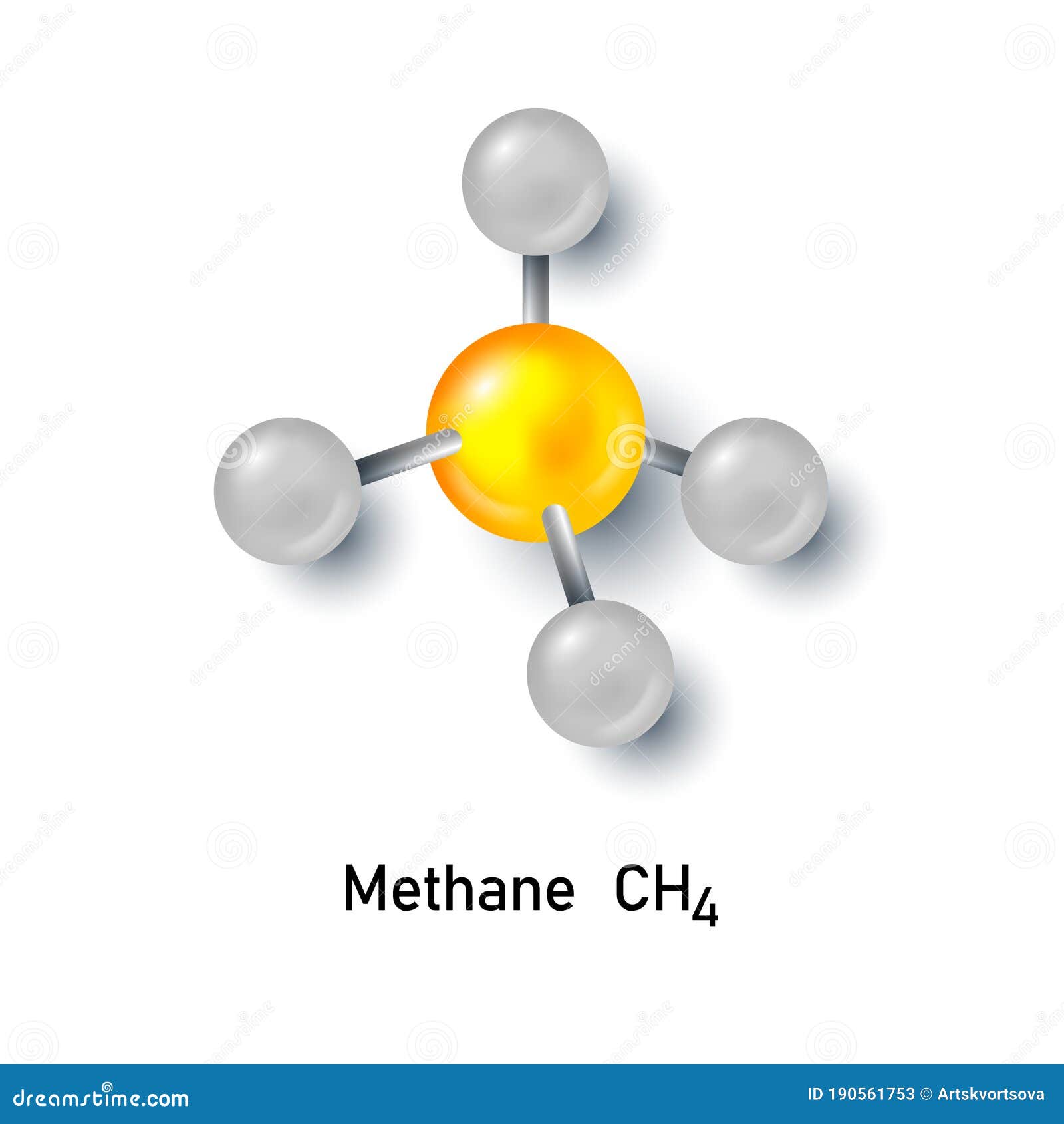 Methane Molecule Vector Illustration. 3D Design Stock Vector ...