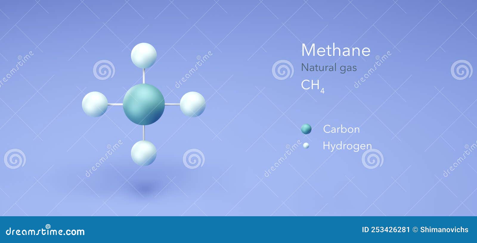 Methane, Natural Gas, Marsh Gas, Molecular Structures, 3d Rendering ... Methane, Natural Gas, Marsh Gas, Molecular Structures, 3d Rendering ...