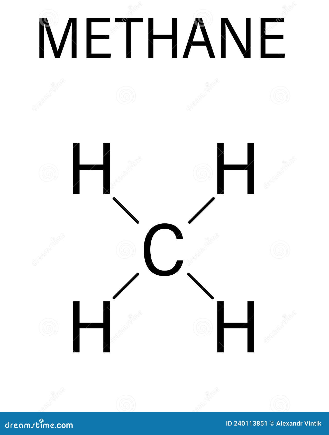 Methane Natural Gas Molecule. Skeletal Formula. Stock Vector ...