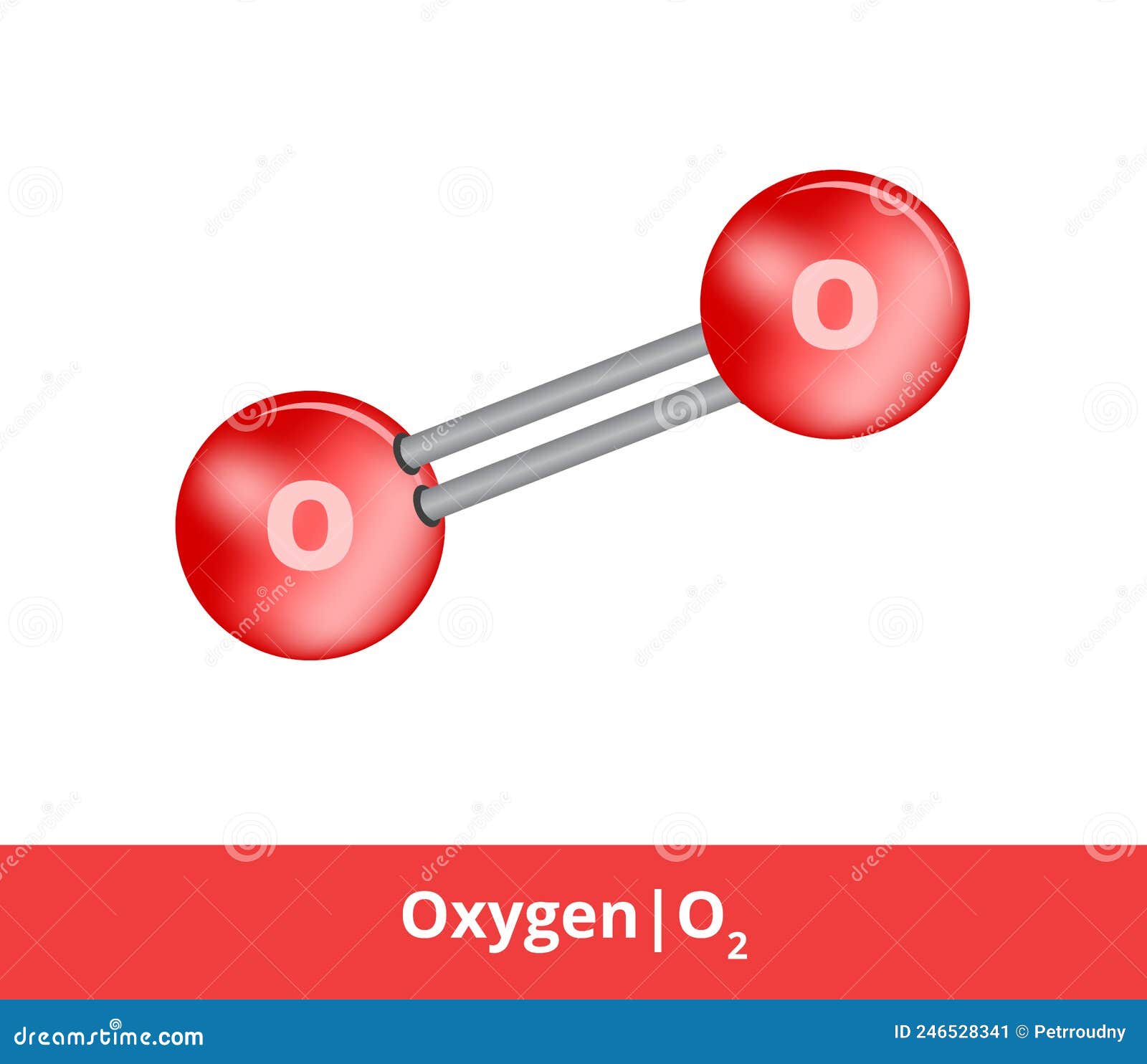 Vector Ball-and-stick Model Model of Chemical Substance. Icon of Oxygen ...