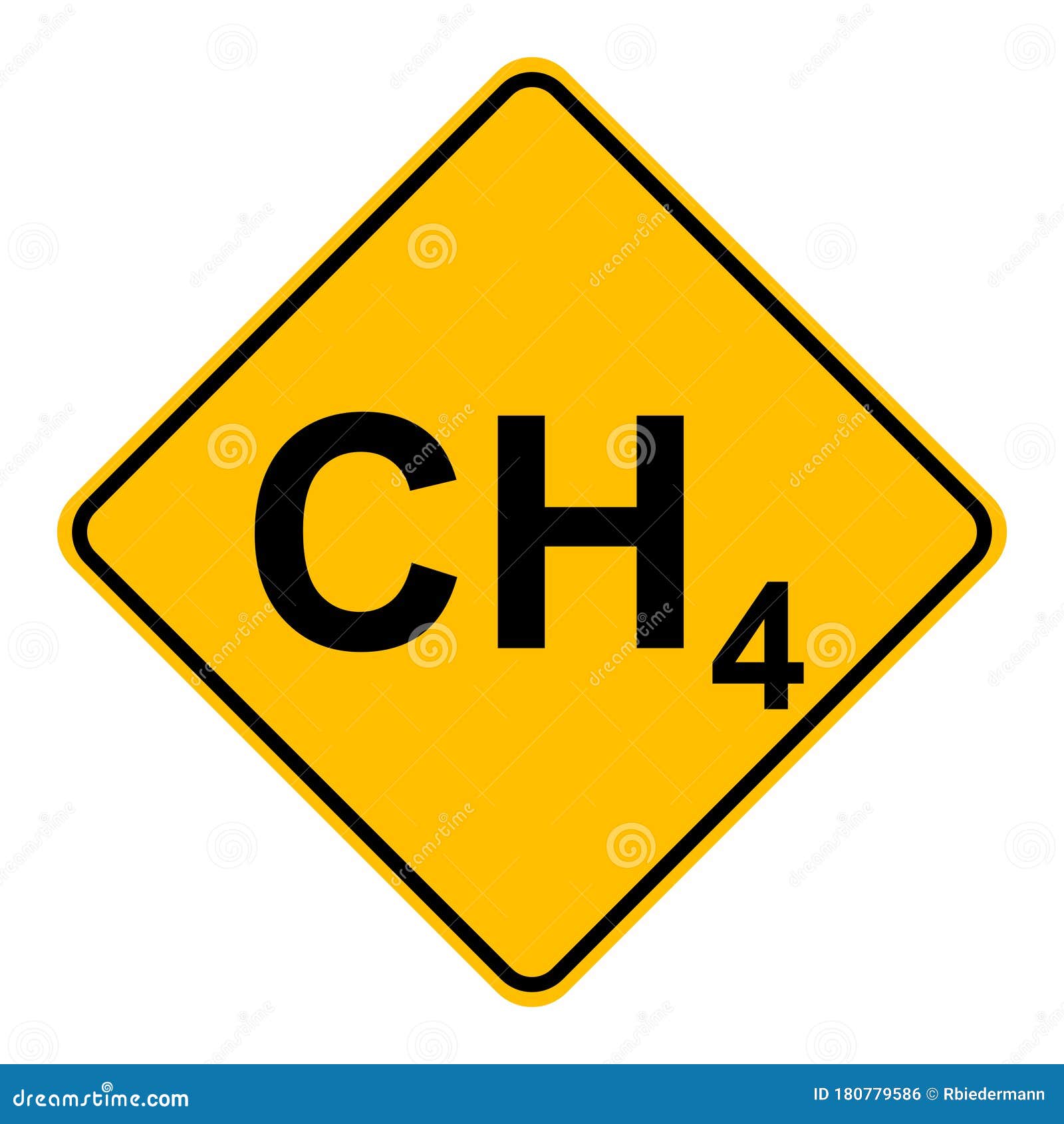 Methane and road sign stock vector. Illustration of caution - 180779586