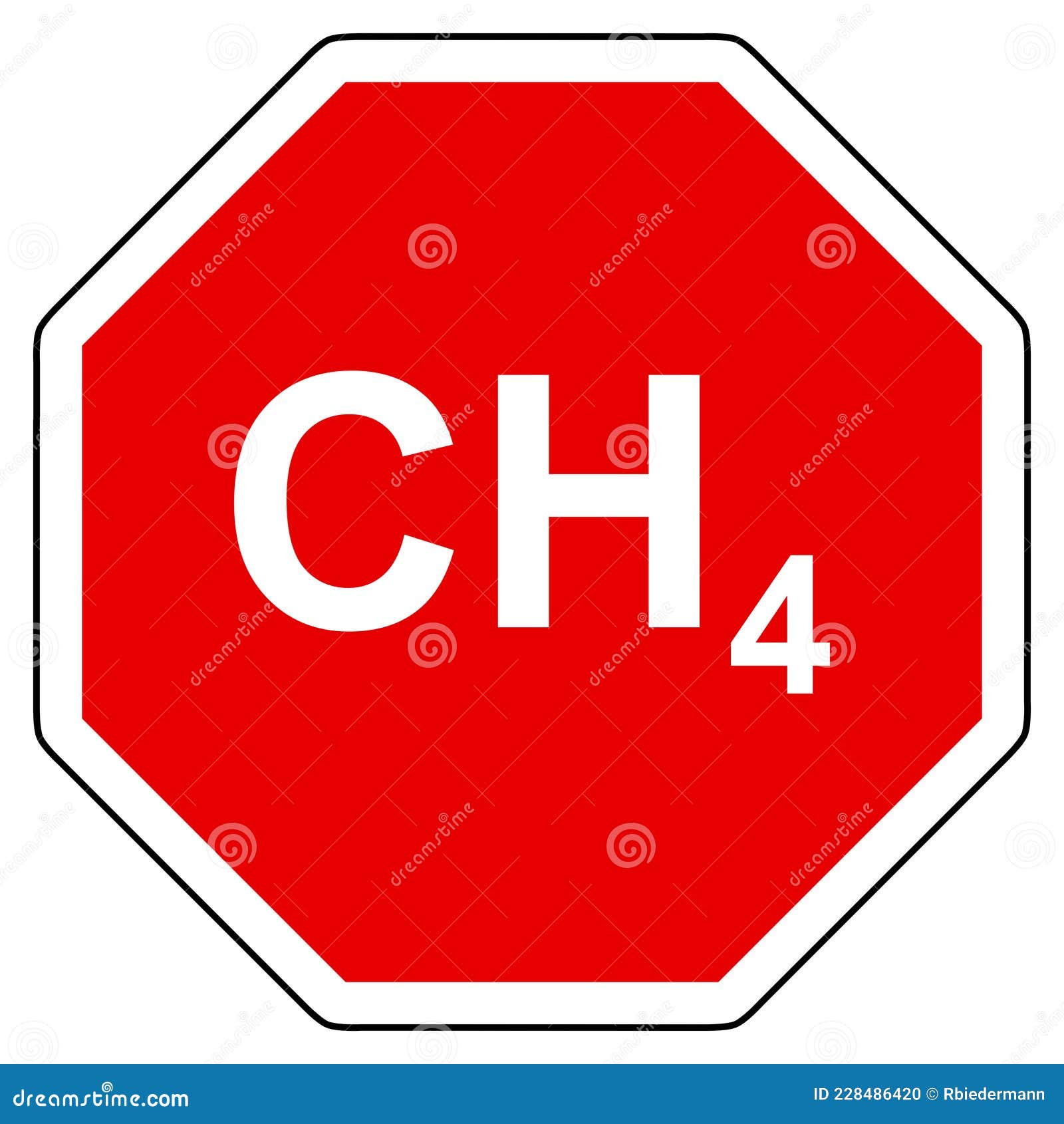 Methane and stop sign stock vector. Illustration of methane - 228486420