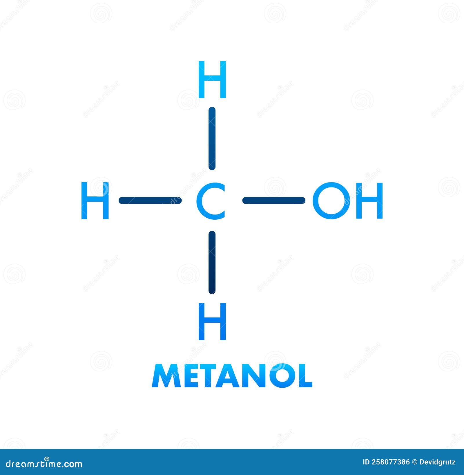 Methanol Concept Chemical Formula Icon Label Text Font Vector Illustration Stock Vector