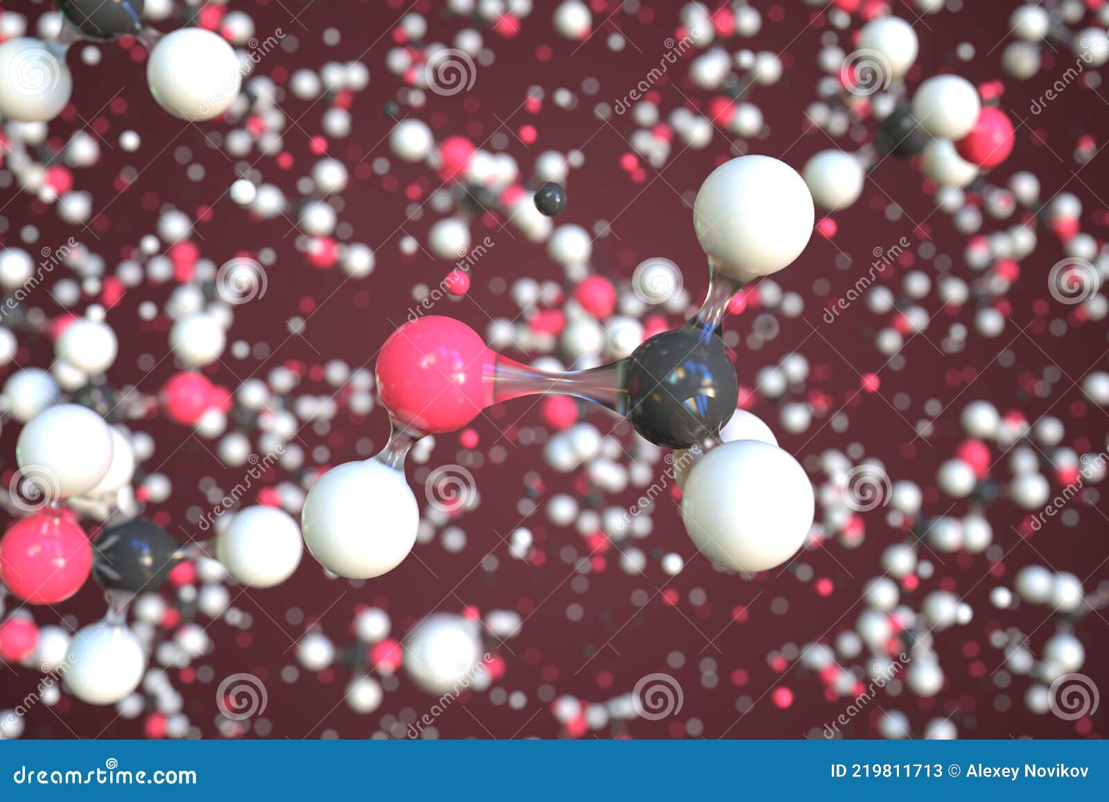 Methanol Molecule, Scientific Molecular Model, 3d Rendering Stock ...