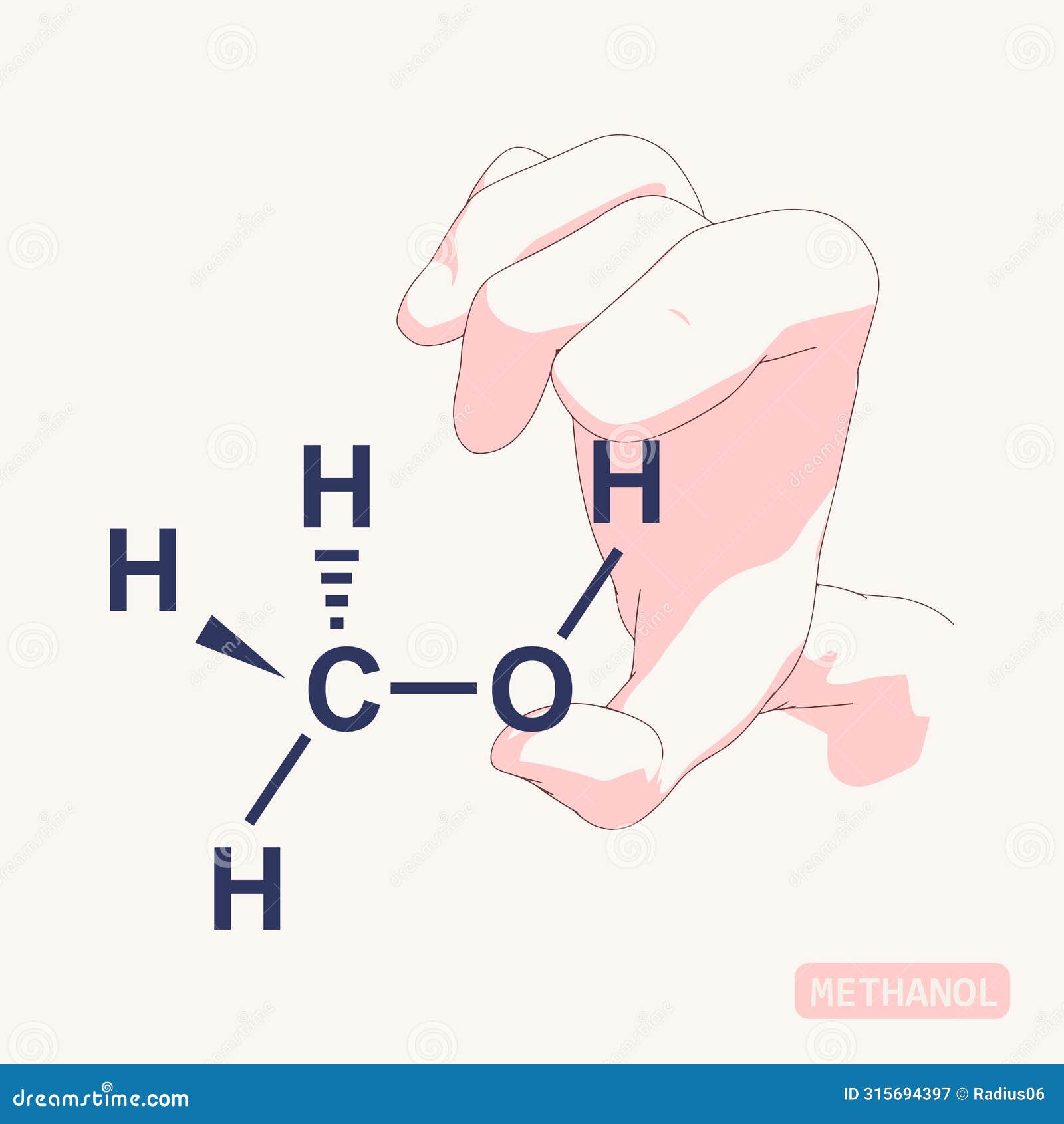 Methanol Molecule Image Vector Illustration | CartoonDealer.com #87536388