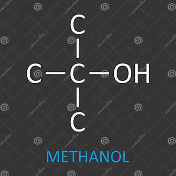 Methanol Structural Formula Stock Illustration - Illustration of black ...