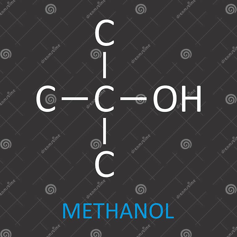 Methanol Structural Formula Stock Illustration - Illustration of black ...