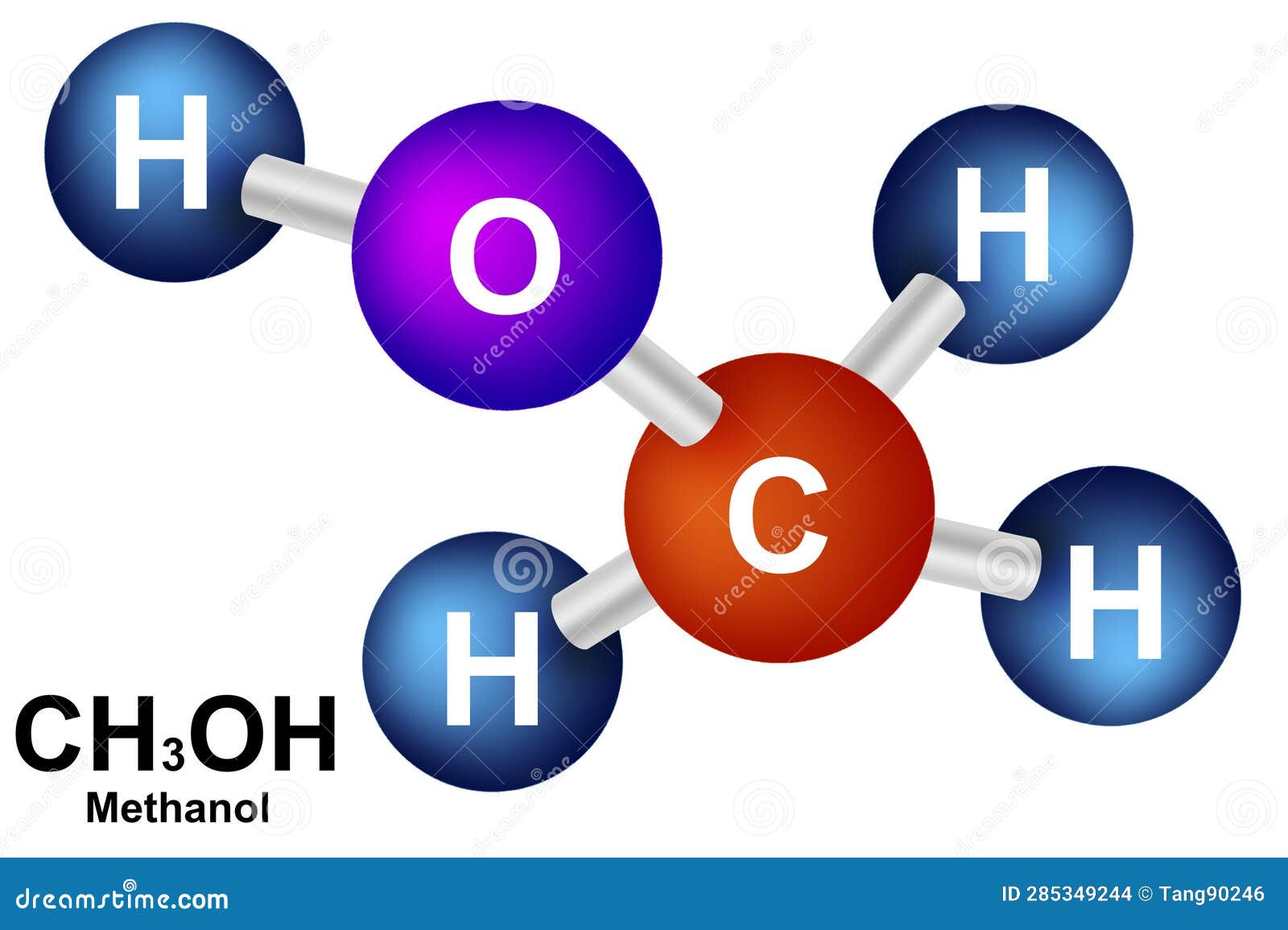 Methanolmoleculaire Modellen En Chemische Formule Stock Illustratie ...