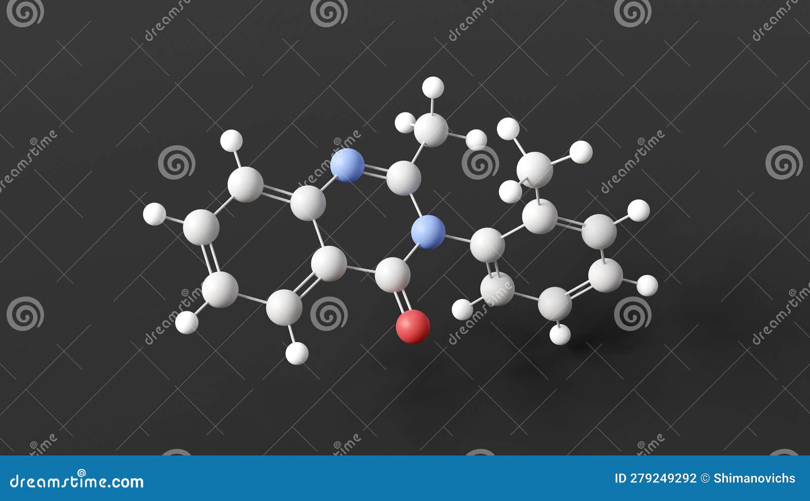 Methaqualone Molecule, Molecular Structure, Quaalude, Ball and Stick 3d ...