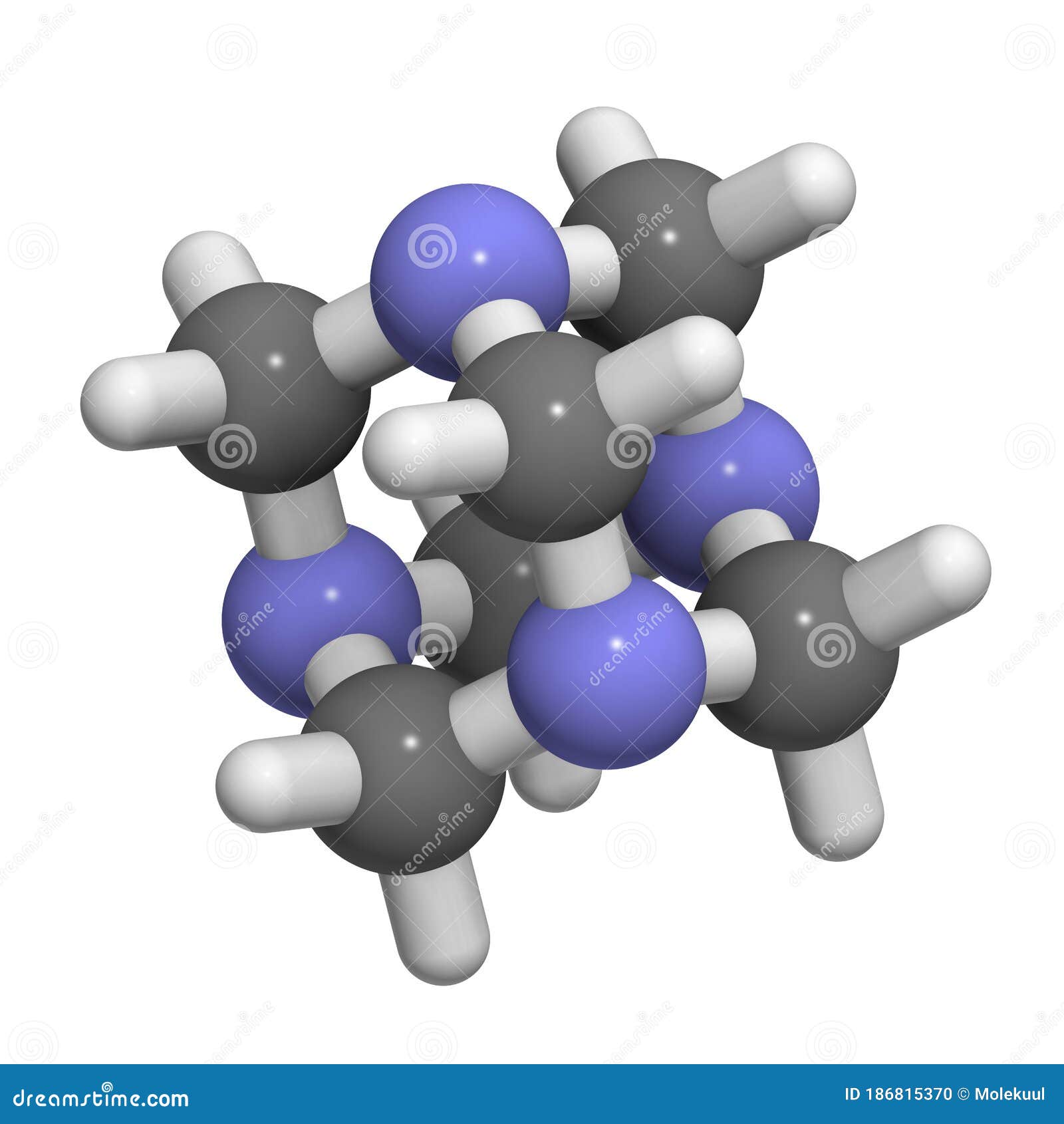 Methenamine Molecule. Uses As an Antiseptic Drug and in Solid Fuel ...