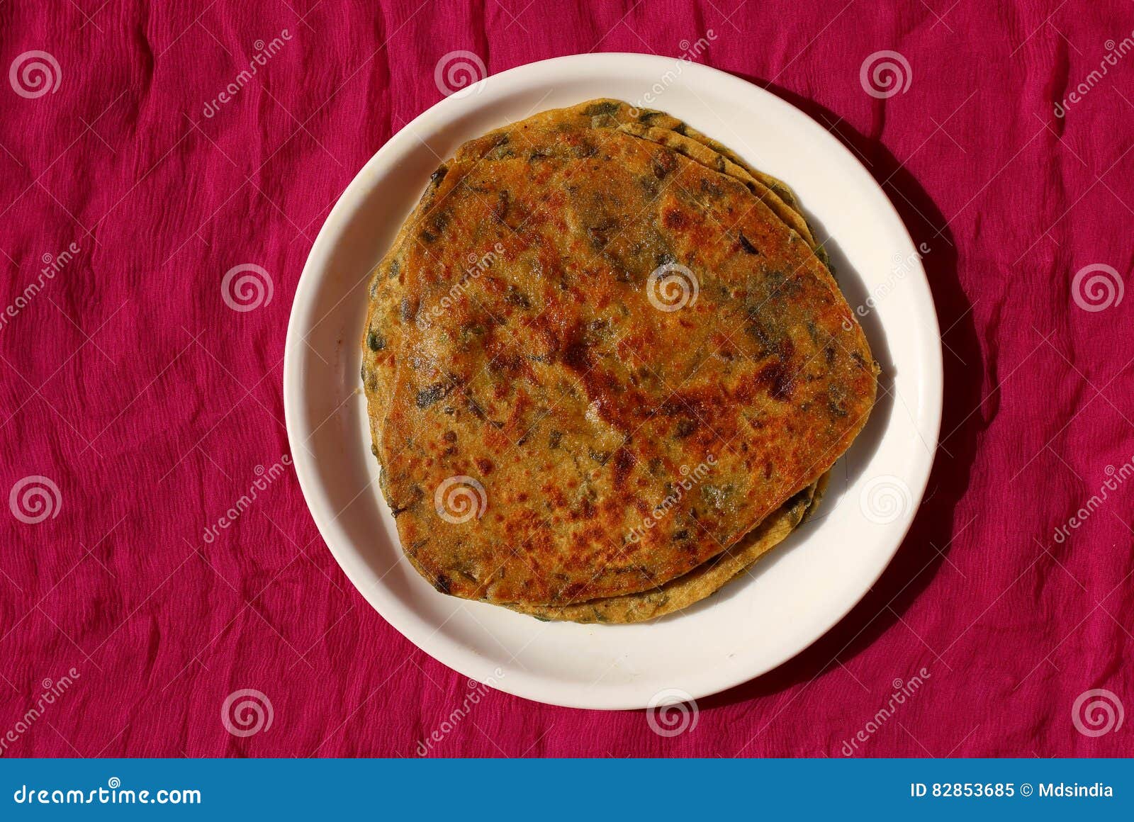 Methi Paratha stock image. Image of cooking, cuisine - 82853685