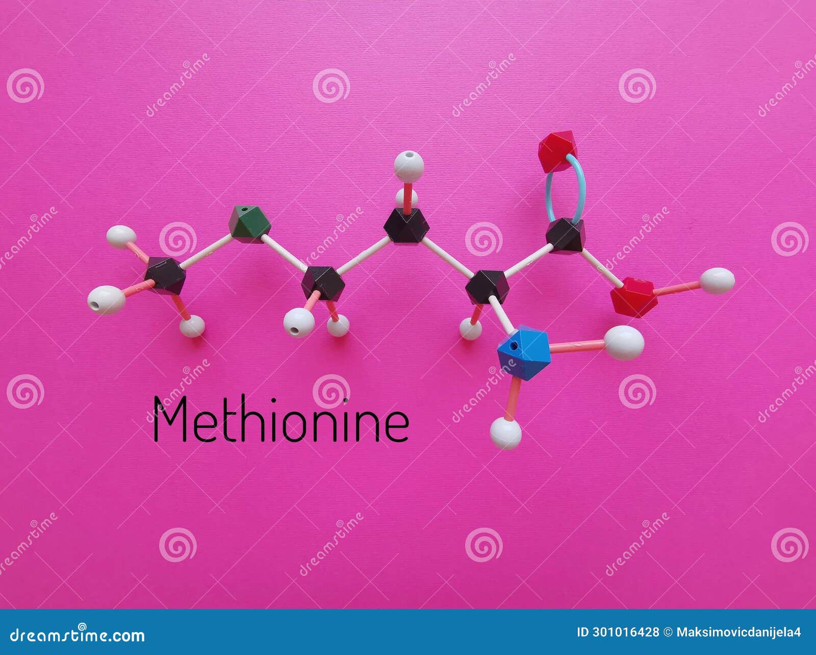 Methionine Chemical Molecule Model, Methionine (an Essential Amino Acid ...