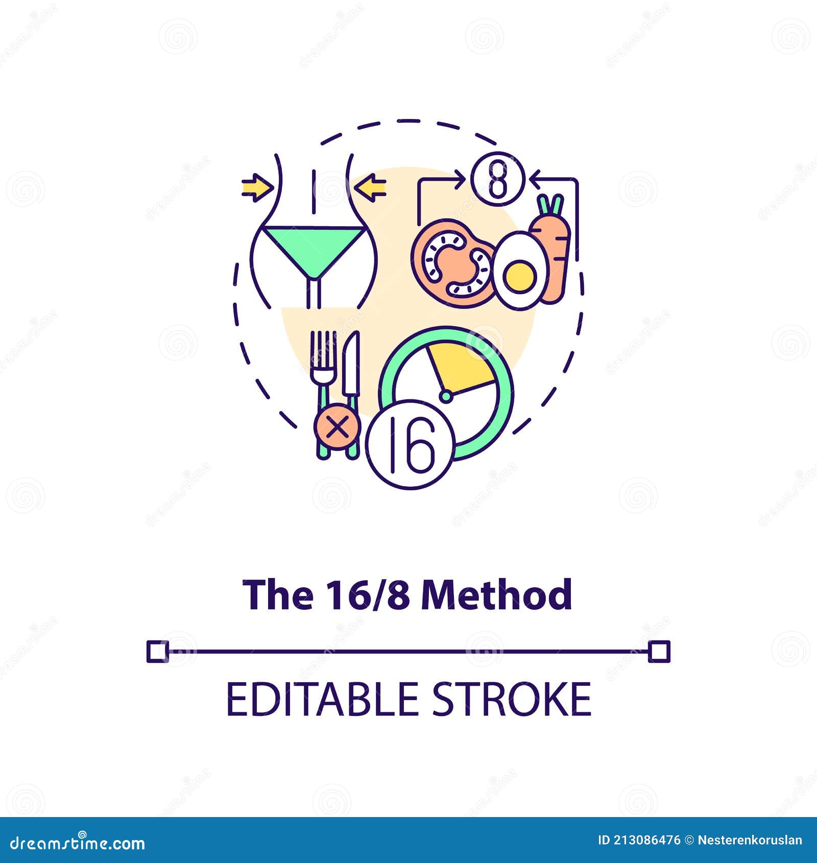 The 16-8 Method Concept Icon Stock Vector - Illustration of skip ...
