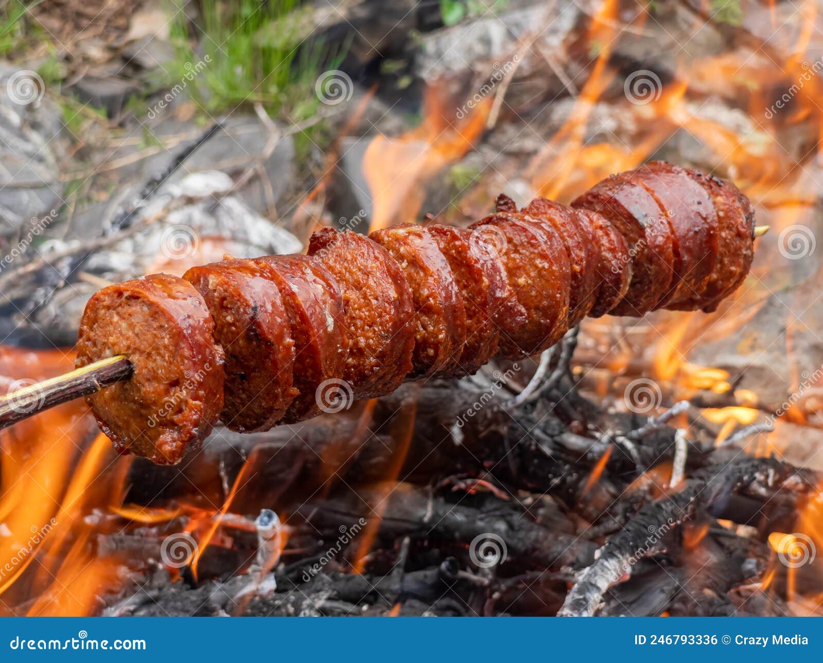 Method of Cooking Meat in the Garbage for Wood-fired Camping in Nature ...