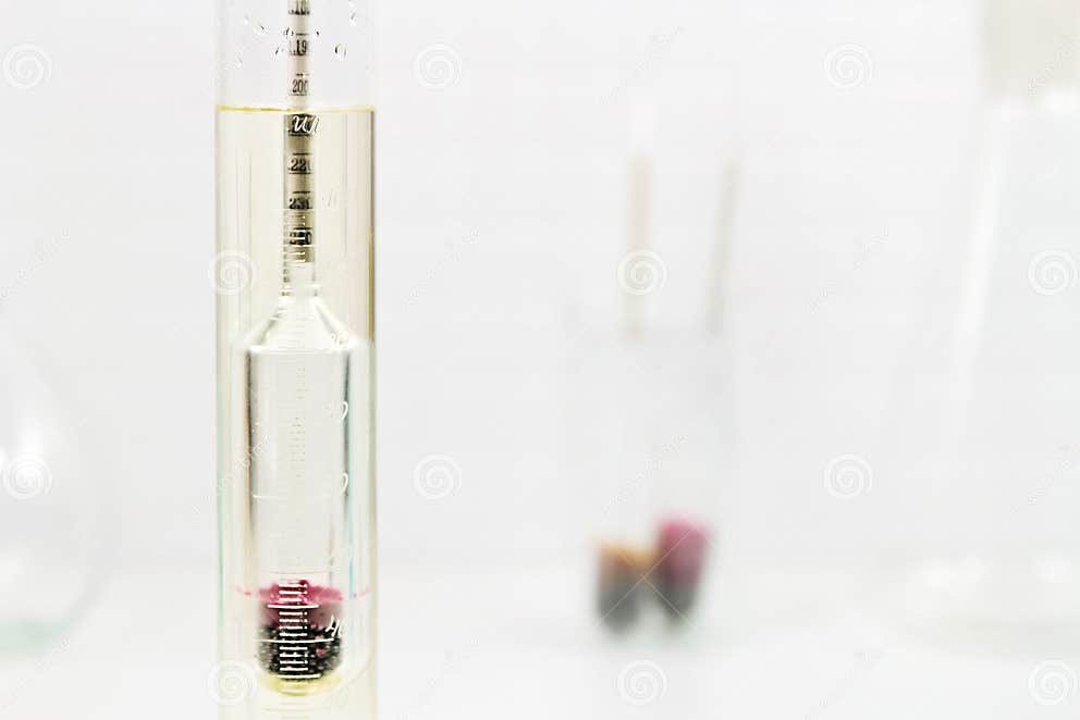Method for Measuring Liquid Density of Densimeter Stock Image - Image ...
