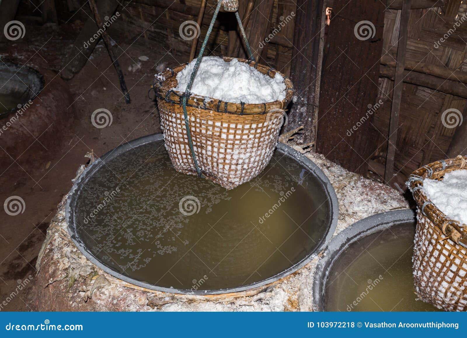The Method of Rock Salt Production Process Stock Photo - Image of food ...