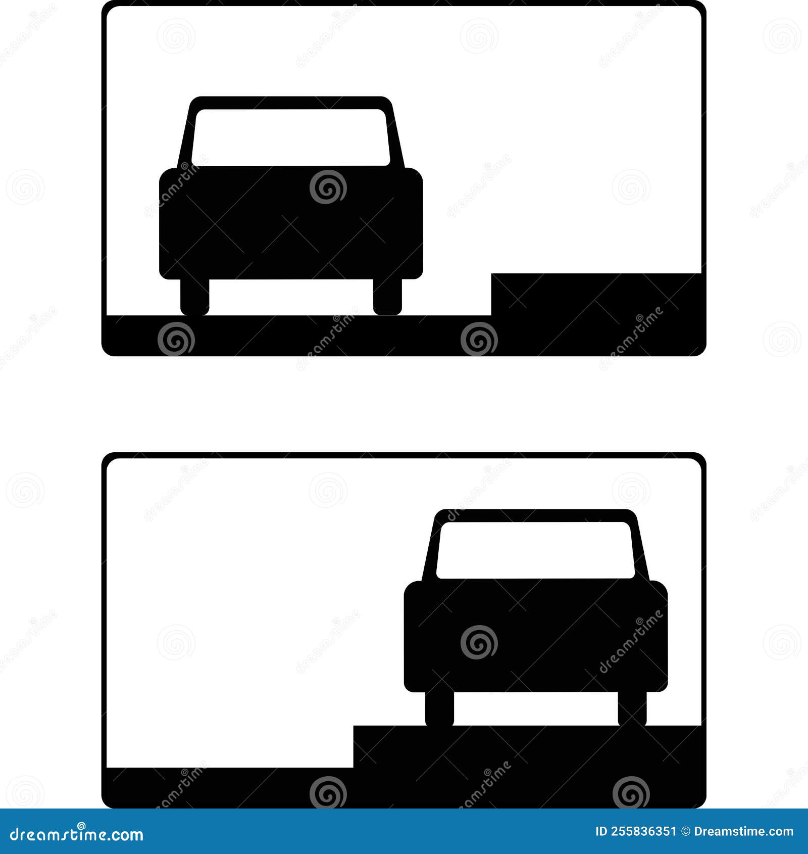 The Method of Setting Up the Vehicle. Road Sign. Stock Illustration ...