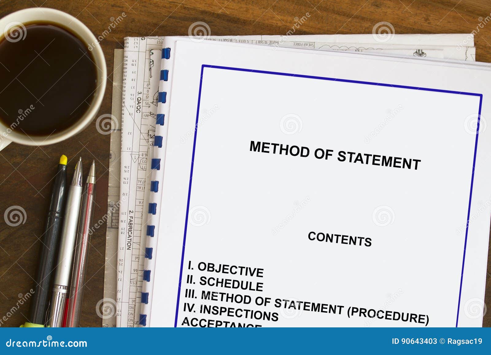 Method of statement stock image. Image of coffee, page - 90643403